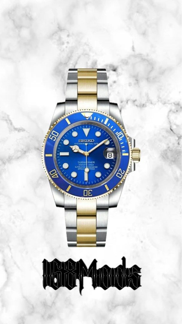 Seiko Submariner Blue Dial Watch, Men's Fashion, Watches & Accessories ...