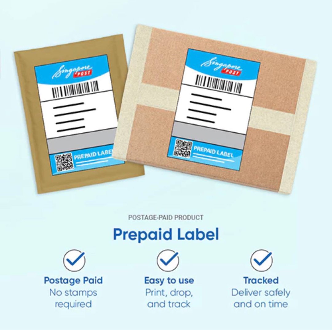 singpost prepaid label mailing sticker, Everything Else on Carousell