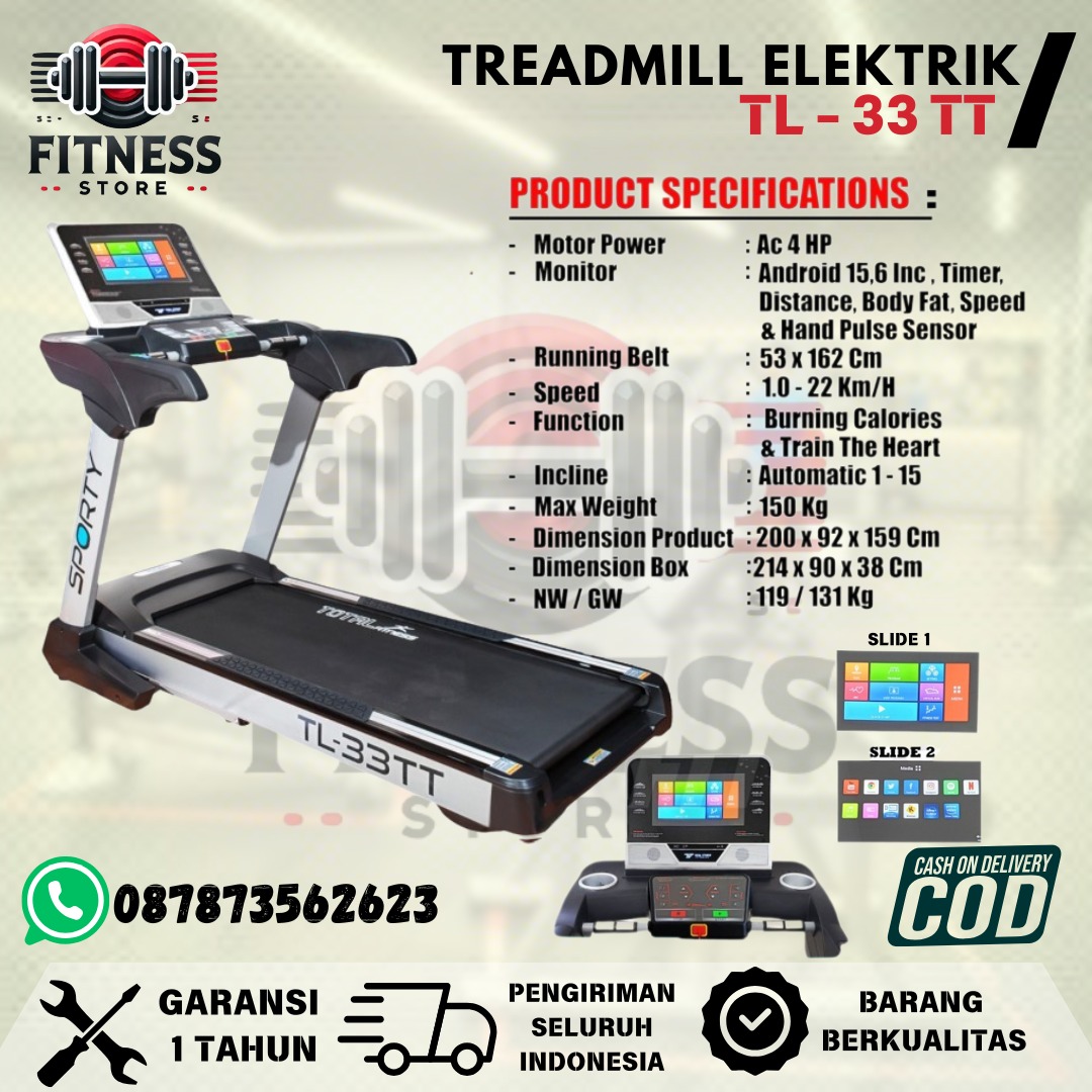 087873562623 Rekomendasi Alat Fitness Treadmill Elektrik TL - 33 TT ...