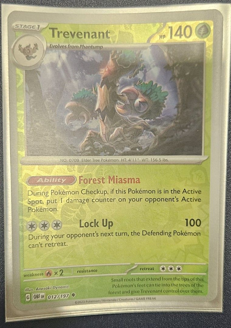 2023 Pokemon Obsidian Flames 012 Trevenant Reverse Holo, Hobbies & Toys ...