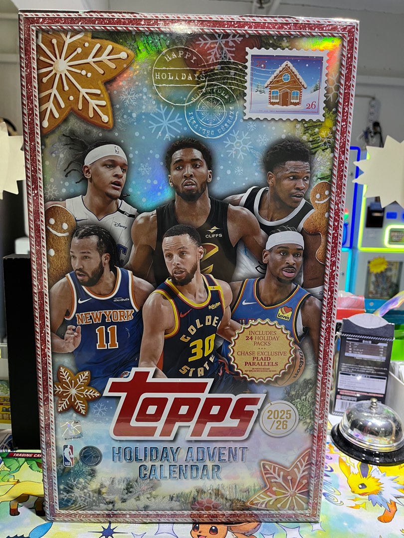 25-26 Topps Holiday Basketball - Calendar, 興趣及遊戲, 玩具 & 遊戲類 - Carousell