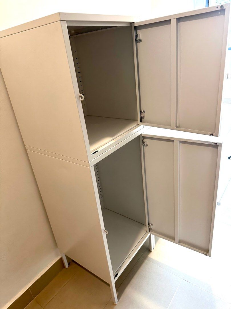 3 sets IKEA Hallam Metal Storage Cabinet - White, Furniture & Home ...