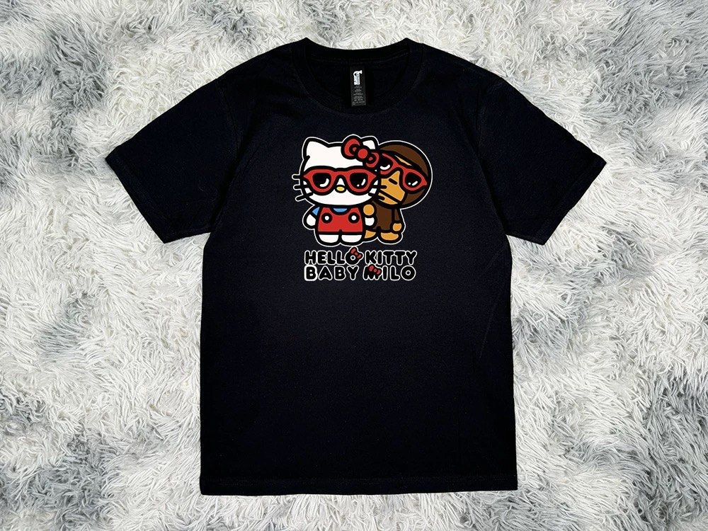 acubi y2k ulzzang BAPE x Hello Kitty Baby Milo T-Shirt in Black, Women ...