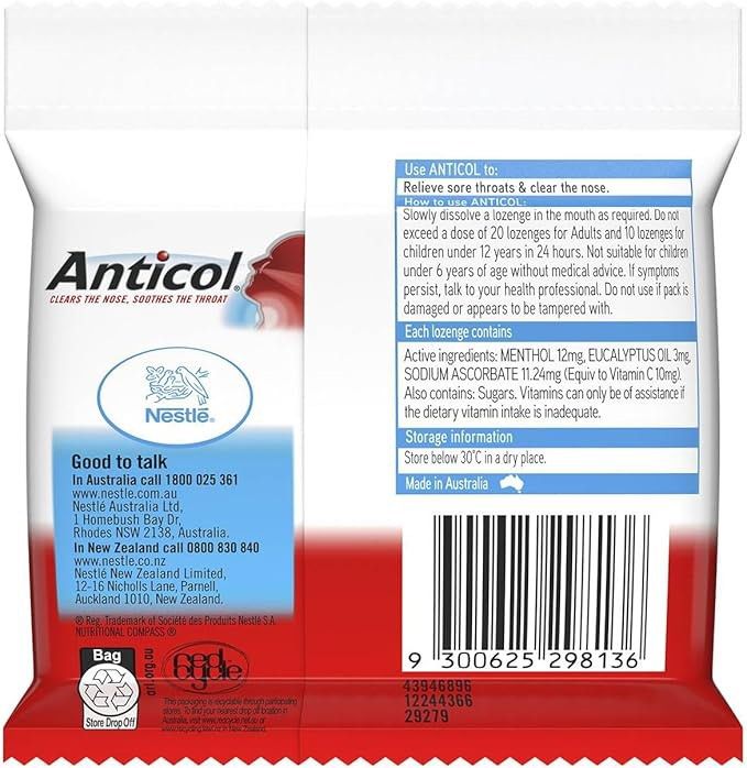 Anticol Medicated Lozenges - 3 Packs, Health & Nutrition, Medical ...