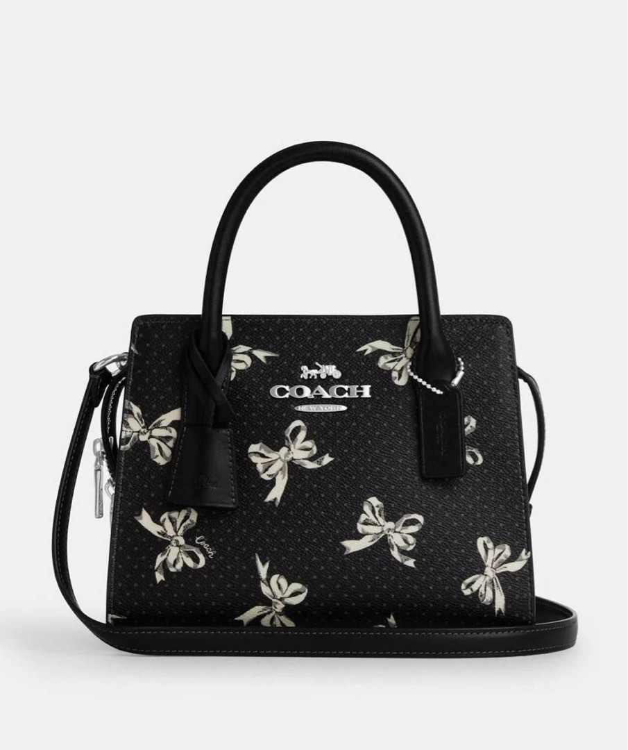 Coach Japan Exclusive Bow Print Mini Satchel Handbag, Women's Fashion ...