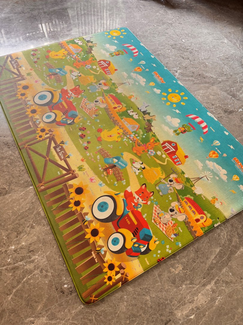 Dwinguler Reversible Play Mat - Farm & City, Babies & Kids, Infant ...