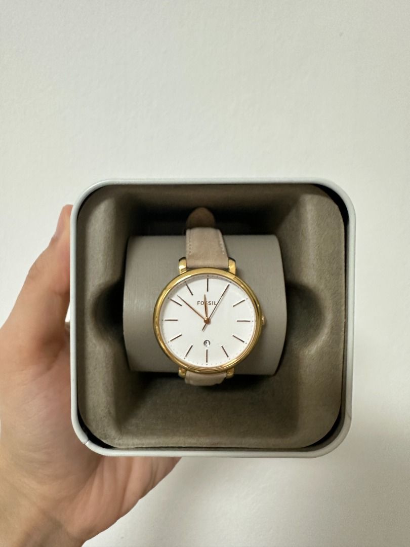 Fossil Annette ES4359 Watch - Blue Leather, Rose Gold, Full Set, Women ...