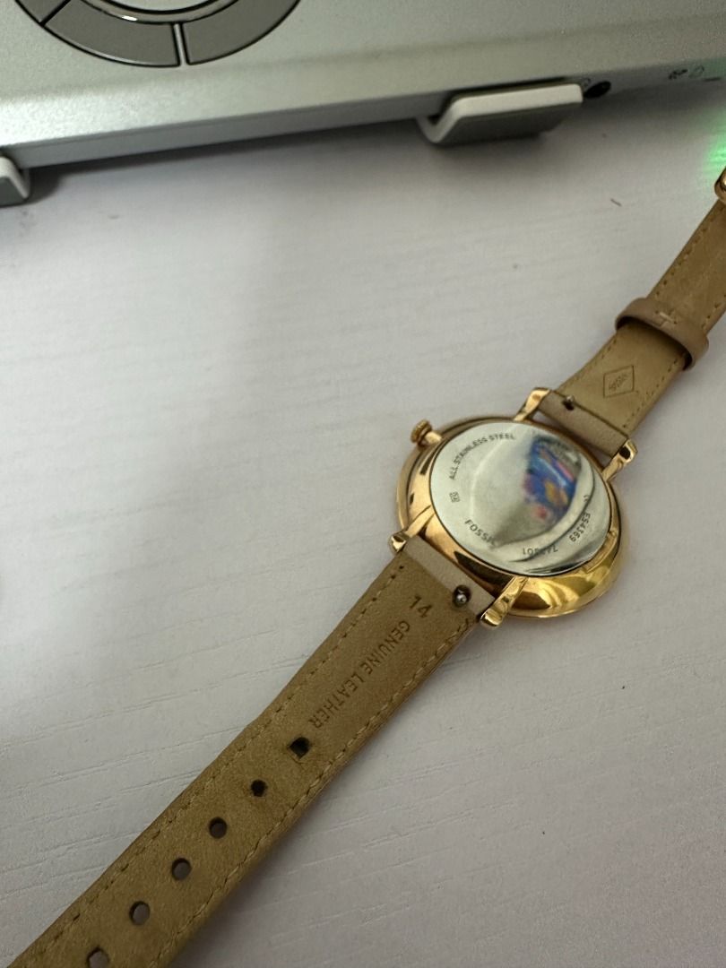 Fossil Annette ES4359 Watch - Blue Leather, Rose Gold, Full Set, Women ...