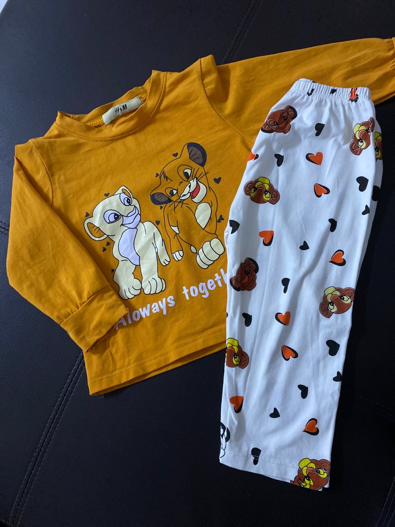 H&M Lion King Pajama Set, Babies & Kids, Babies & Kids Fashion on Carousell