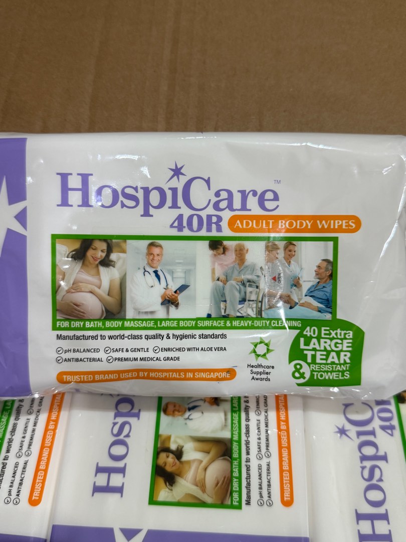Hospicare Adult Body Wipes 40R, Health & Nutrition, Medical Supplies ...