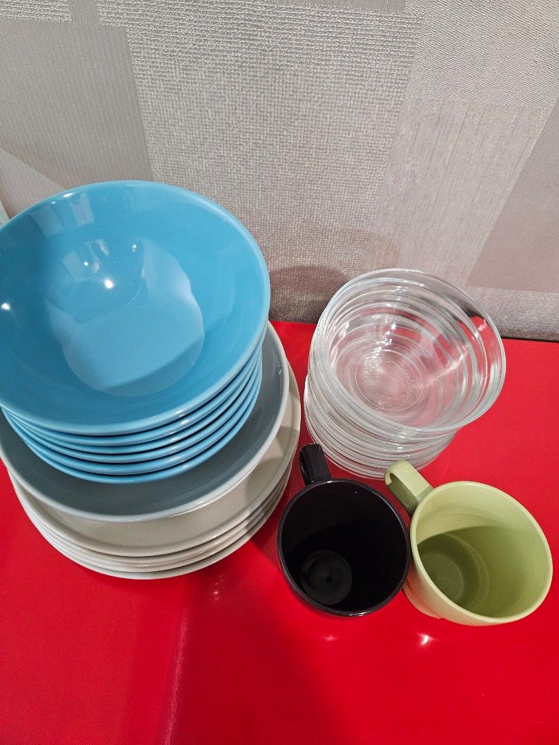 IKEA Plates + Bowls + Cups Set, Furniture & Home Living, Kitchenware ...