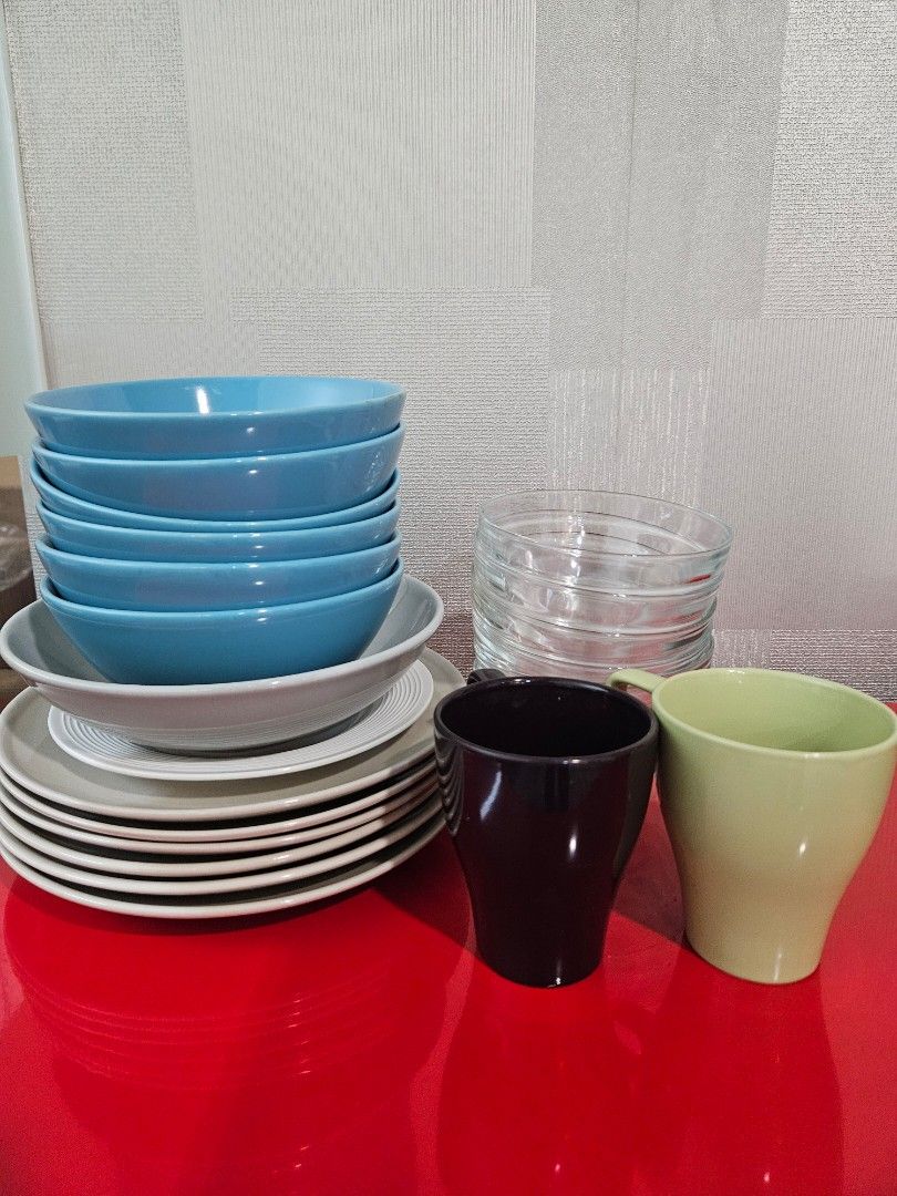 IKEA Plates + Bowls + Cups Set, Furniture & Home Living, Kitchenware ...