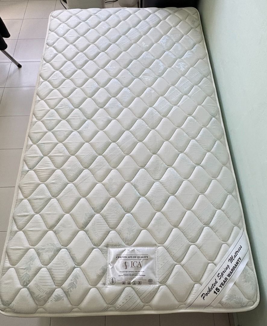 King Coil ICA Pocketed Spring Mattress with Bed Frame (Super Single ...