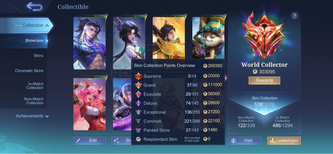 Mlbb Acc World collecter for trade read description , Video Gaming, Video Games, Others on Carousell