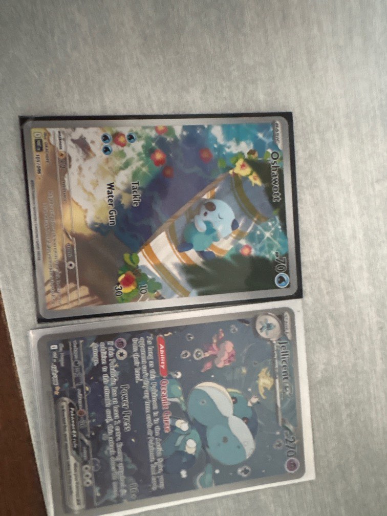 Real Pokemon cards Oshawott and jellicent, Hobbies & Toys, Memorabilia ...