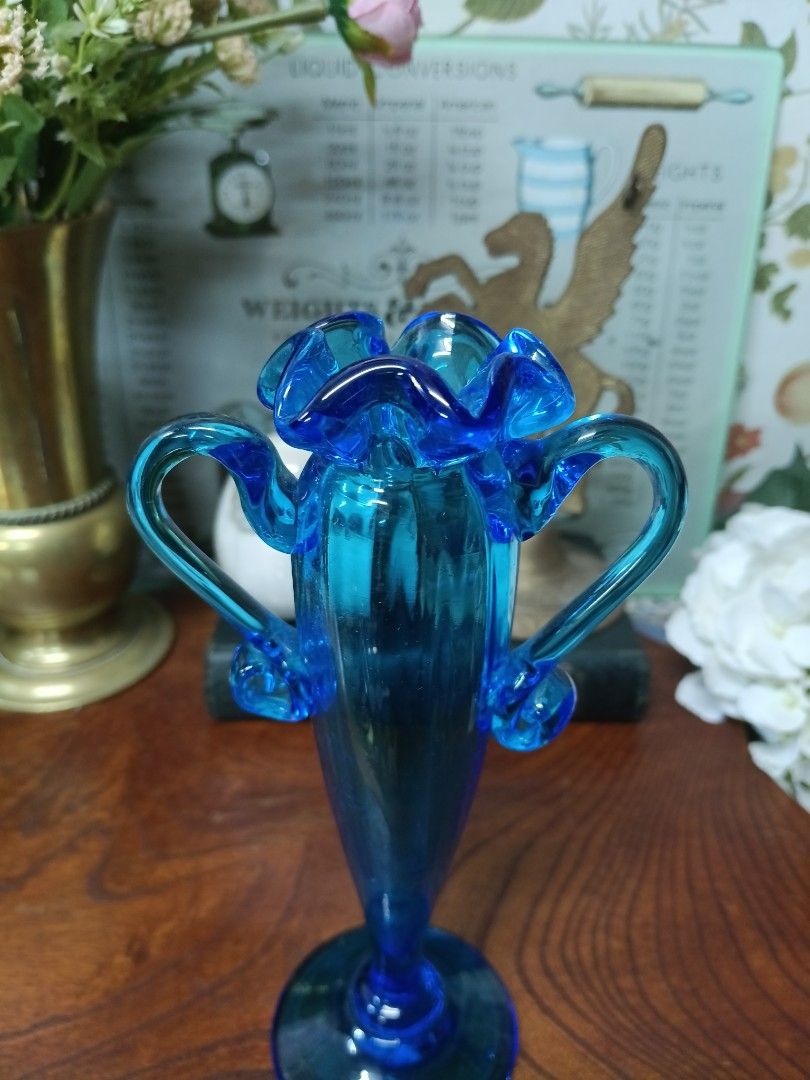 Ryukyu blown art Glass Flower Vase, Furniture & Home Living, Home Decor ...