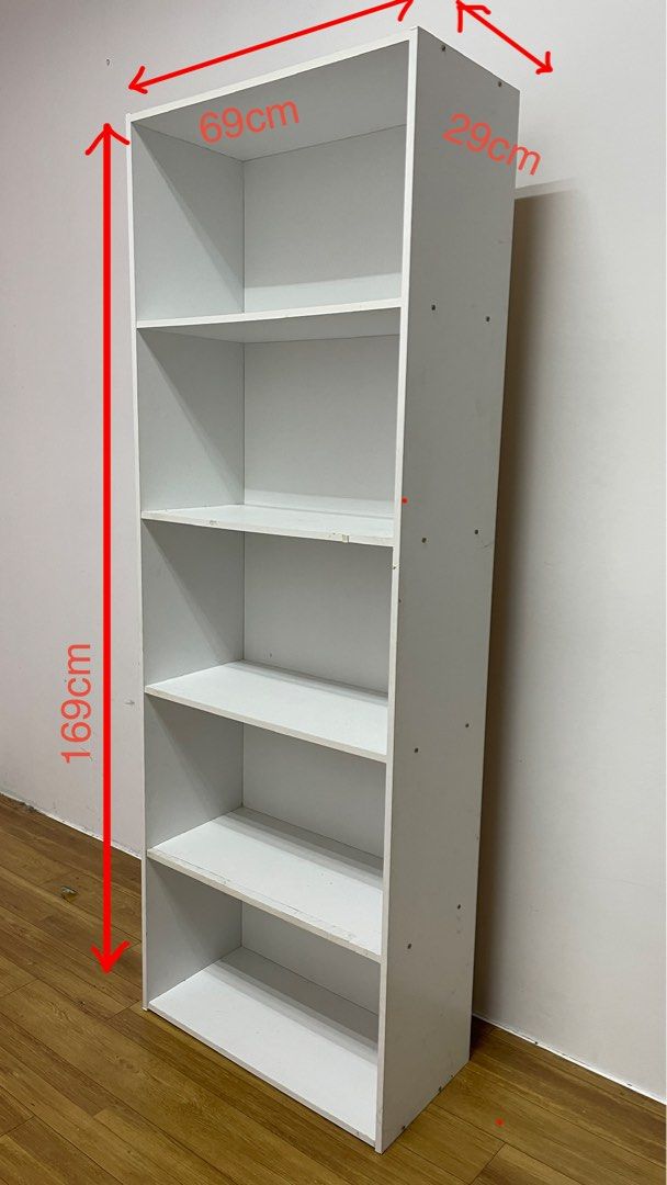 Johor Batu Pahat White Shelve Rack 169cm x 69cm x 29cm, Furniture & Home Living, Furniture ...