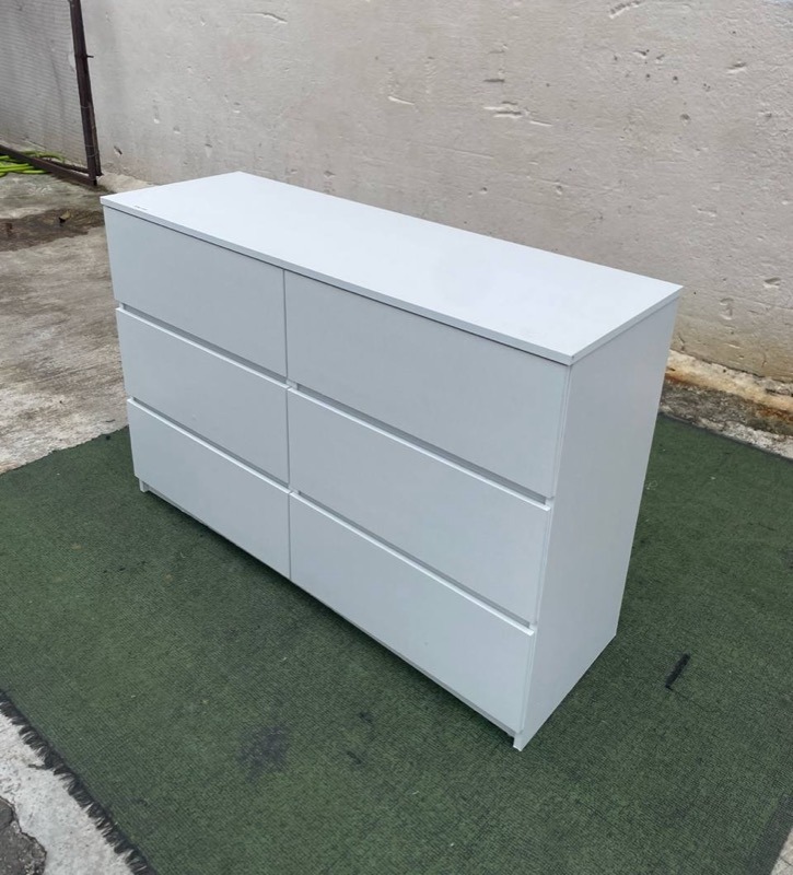YD56AE Almari Laci Dada Kabinet 4 Feet 6 Compartment Chest Drawer White ...