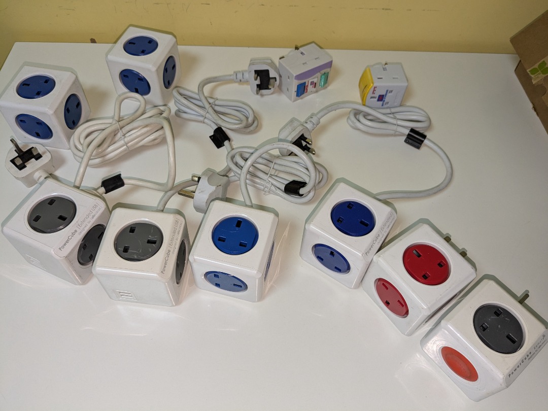 10 different power plug socket multiplier extensions, see pics ...
