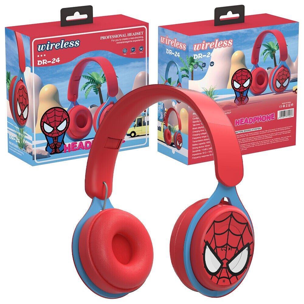 1826) Kids Wireless Bluetooth Headphones DR-24- SpiderMan Marvel ...