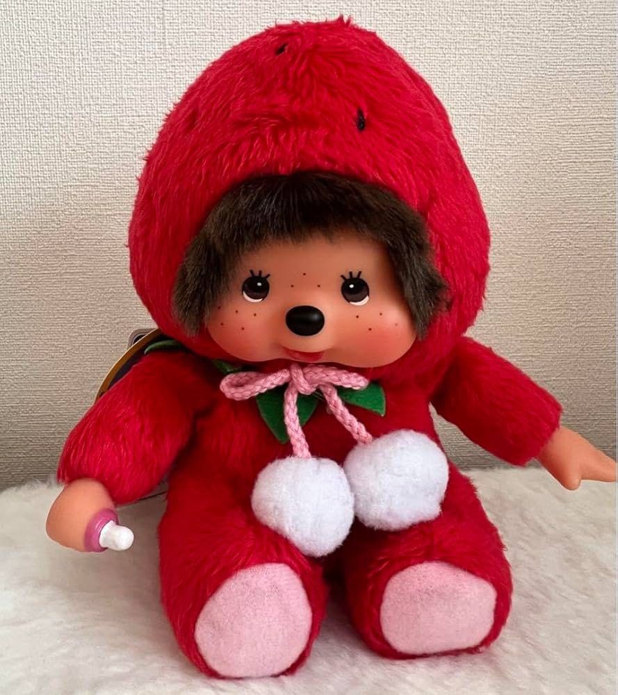 Authentic Strawberry Monchichi Plush Doll, Hobbies & Toys, Toys & Games ...