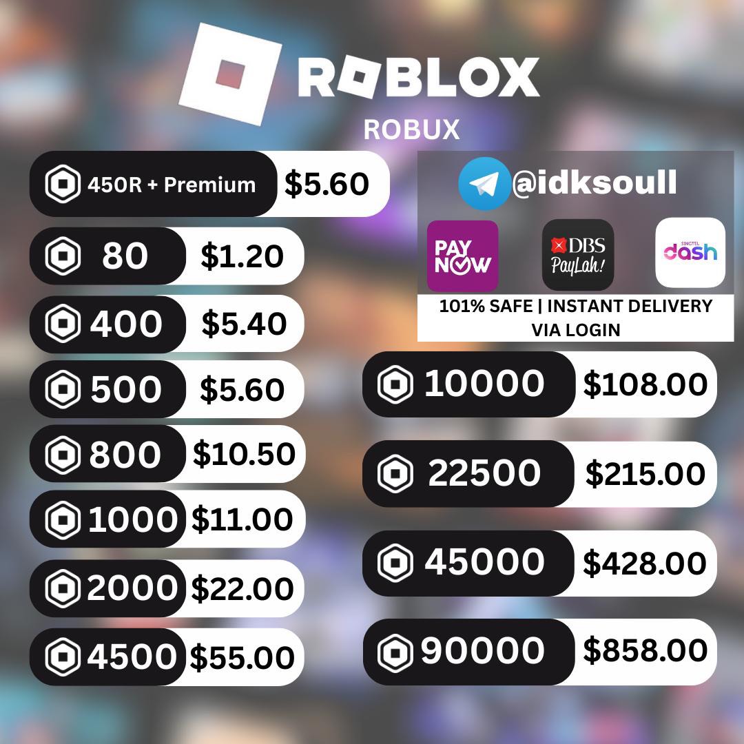 [CHEAPEST] Roblox| ROBUX RECHARGE|ROBUX TOPUP|ROBLOX ROBUX|PLANT VS ...