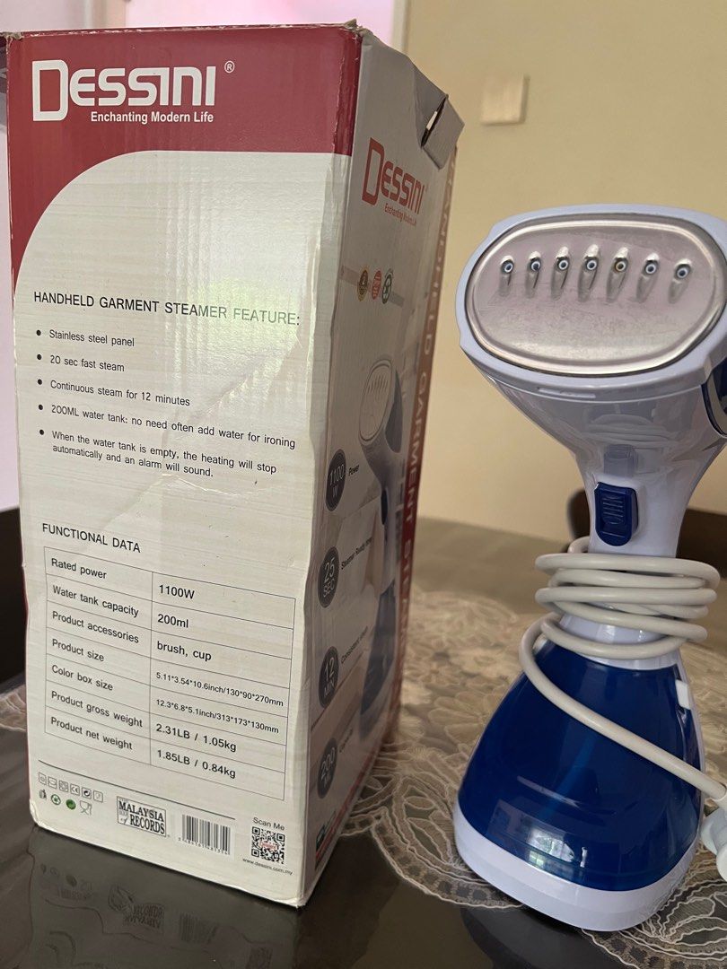 Dessini Handheld Garment Steamer DGS-200, TV & Home Appliances, Irons ...