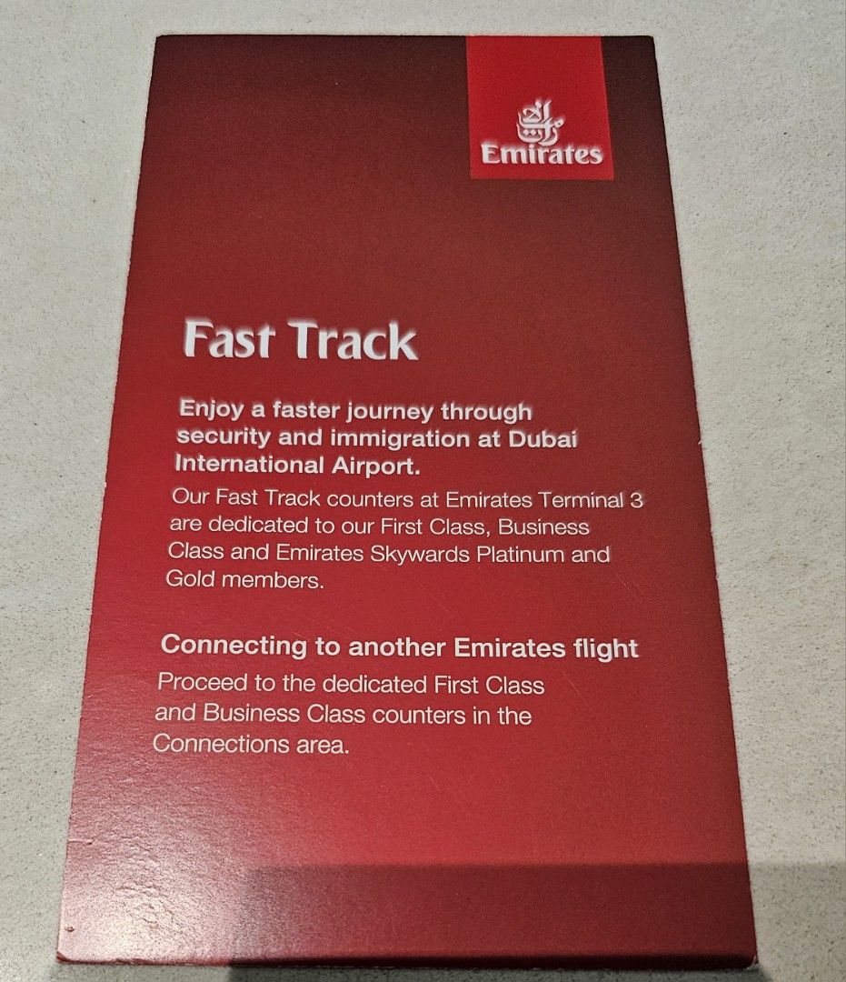Emirates Fast Track Pass - Dubai Airport DXB Terminal 3, Tickets ...