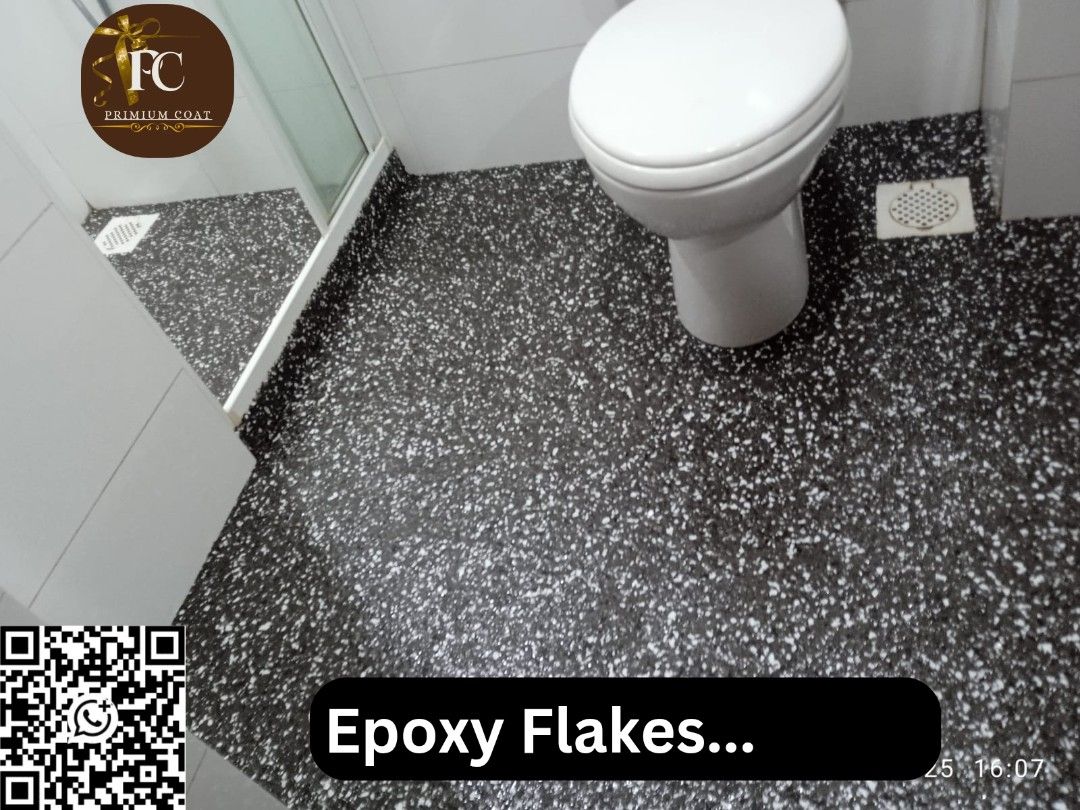 Epoxy flakes overlay/Epoxy Coating/Toilet wall & floor both Epoxy Paint ...