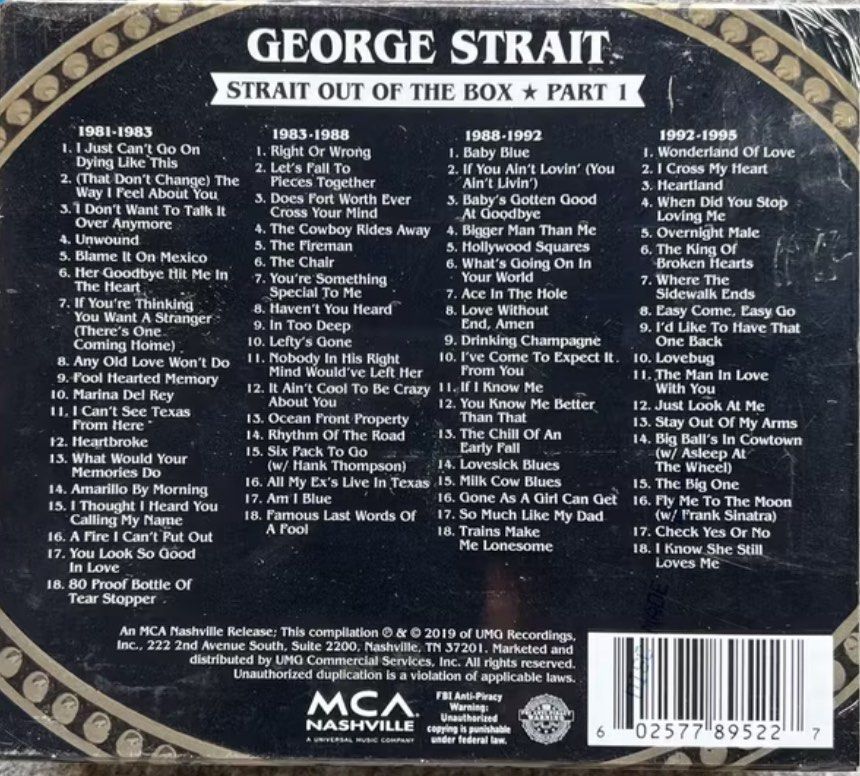 George Strait Strait Out Of The Box Part 1 Deluxe 4CD Edition, Hobbies ...