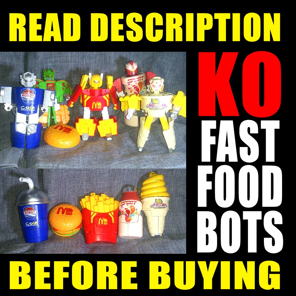 KO Fast Food Bots Transformers Robot Action Figure Toy Mecha Burger Ice ...