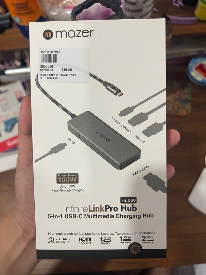 Mazer Infinite Link Pro Hub 5-in-1 USB-C, Computers & Tech, Parts ...