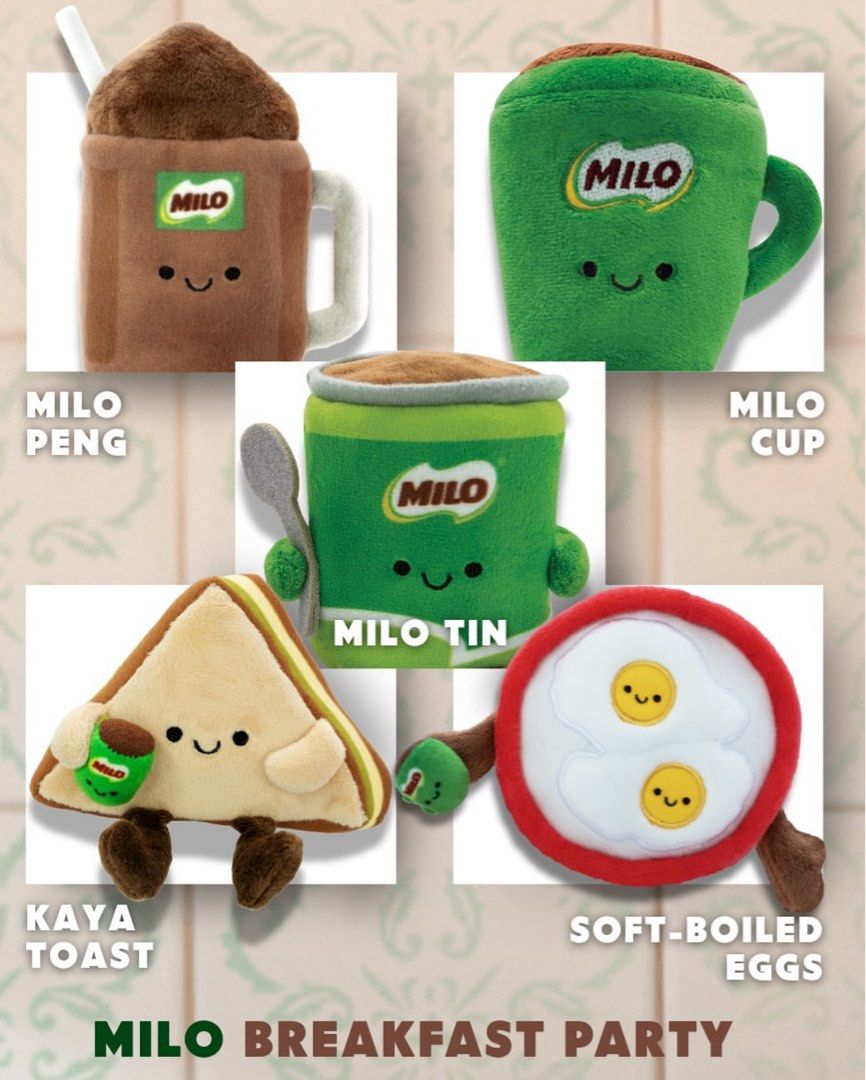 Milo Breakfast Plushie - Milo Peng and Milo Cup (Set of 2), Hobbies ...
