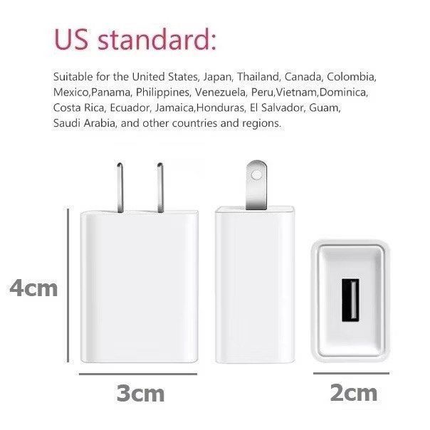 Mini US/Type A 2-Pin Travel USB Charger (5V 1A) - Essential Global Wall ...