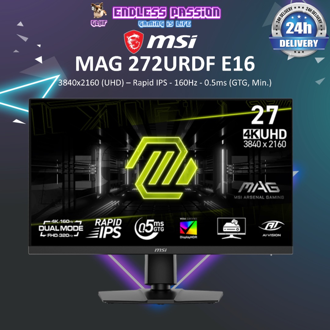 MSI MONITOR MPG 274URDFW E16M - MO 1147, Computers & Tech, Parts & Accessories, Monitor Screens ...