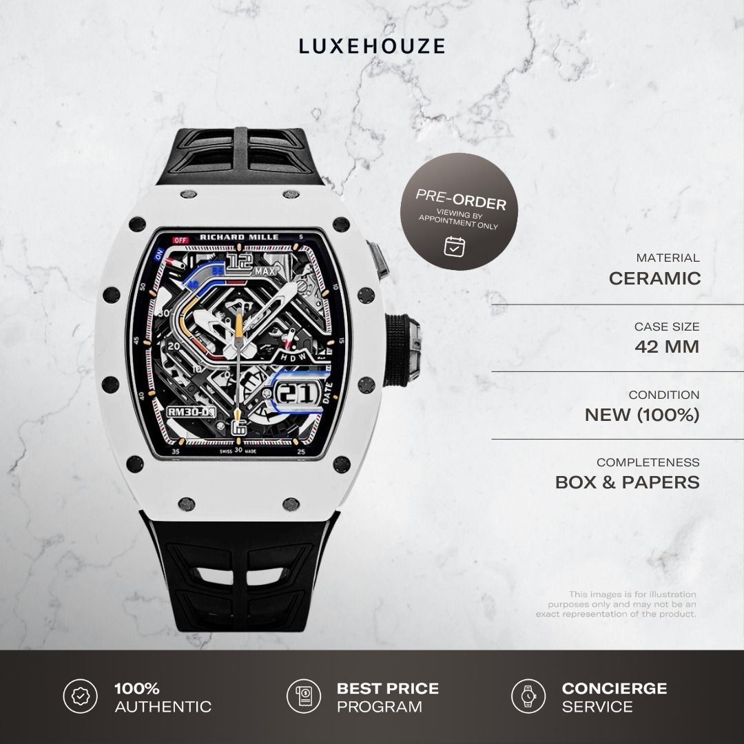 New 2025 Richard Mille RM30-01 White Ceramic, Luxury, Watches on Carousell