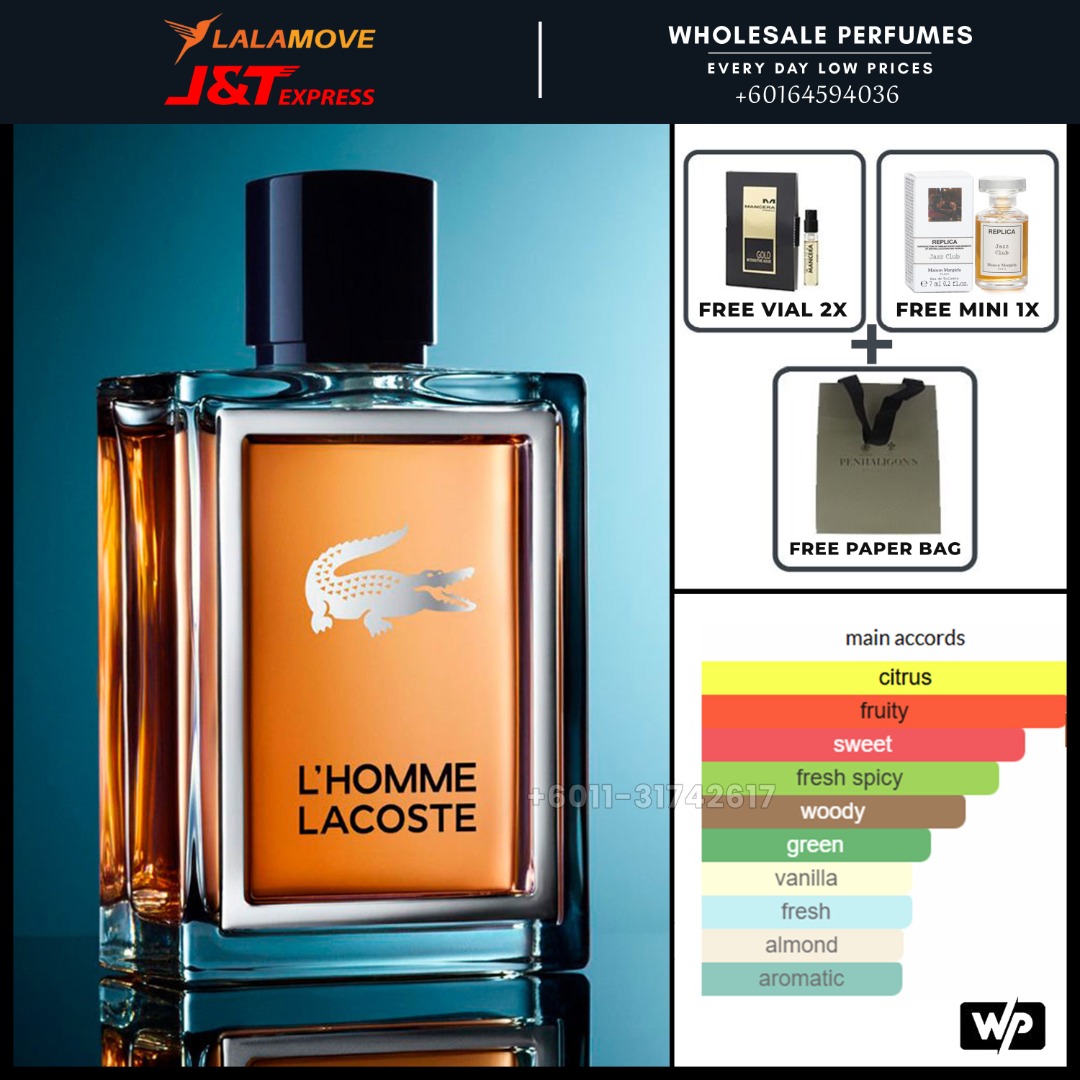 [ORIGINAL] LACOSTE L'HOMME EDT 100ML FOR UNISEX, Beauty & Personal Care ...
