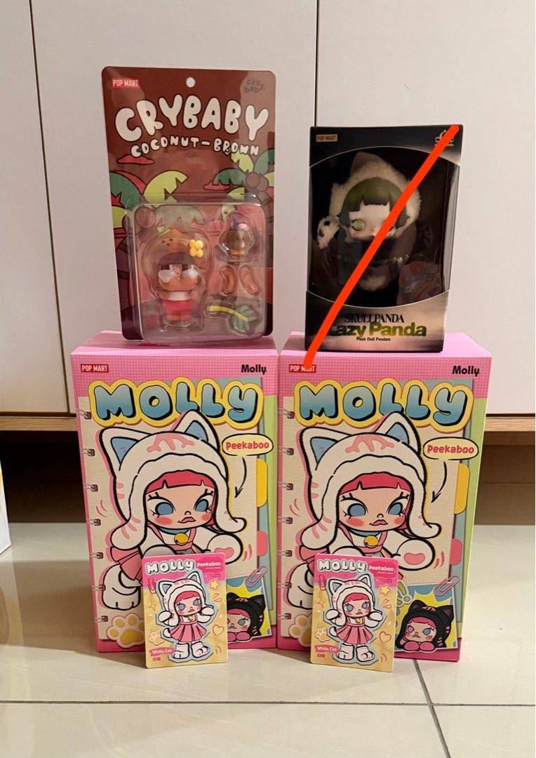 Pop Mart Crybaby, Skullpanda, Molly Peekaboo, Hobbies & Toys, Toys & Games on Carousell