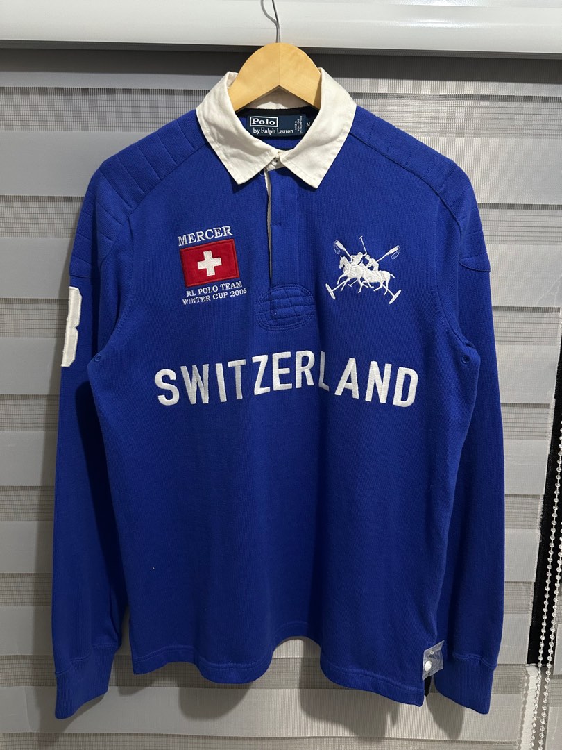Ralph Lauren Mercer Club “Switzerland” Polo Longsleeve, Men's Fashion ...