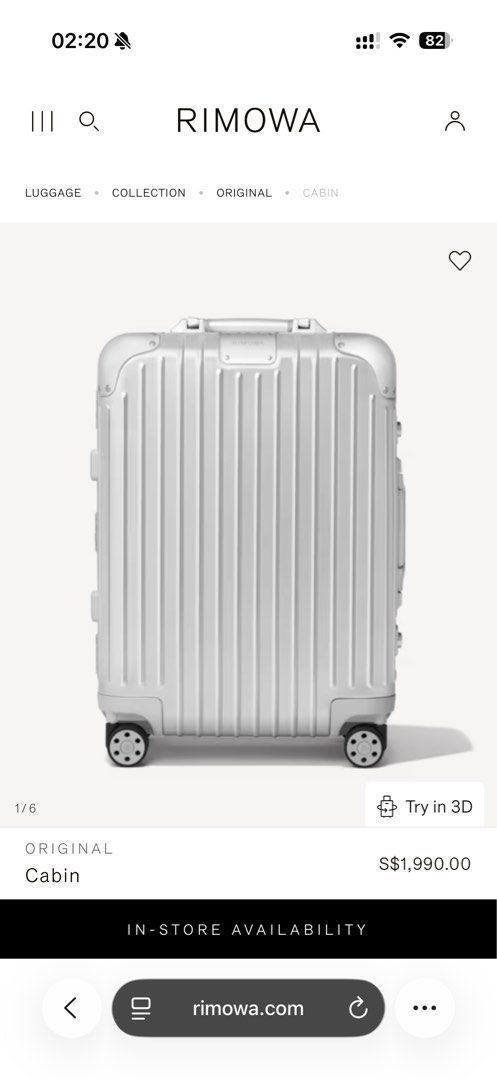 BNIB Rimowa Original Cabin Luggage, Hobbies & Toys, Travel, Luggage on Carousell