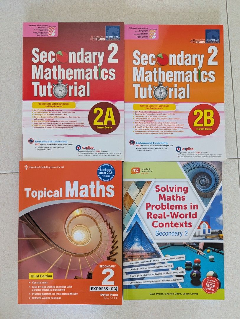 Secondary 2 Mathematics Tutorial & Topical Maths Books, Hobbies & Toys ...