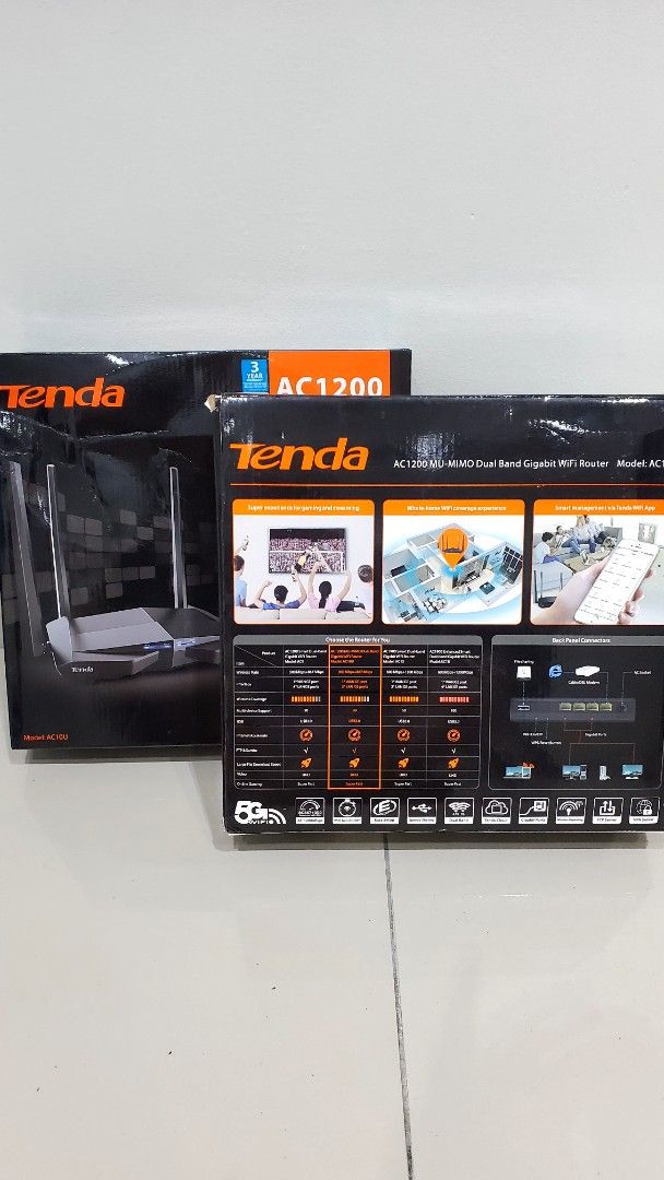 Tenda AC1200 Gigabit Router - AC10U with USB port, Computers & Tech ...