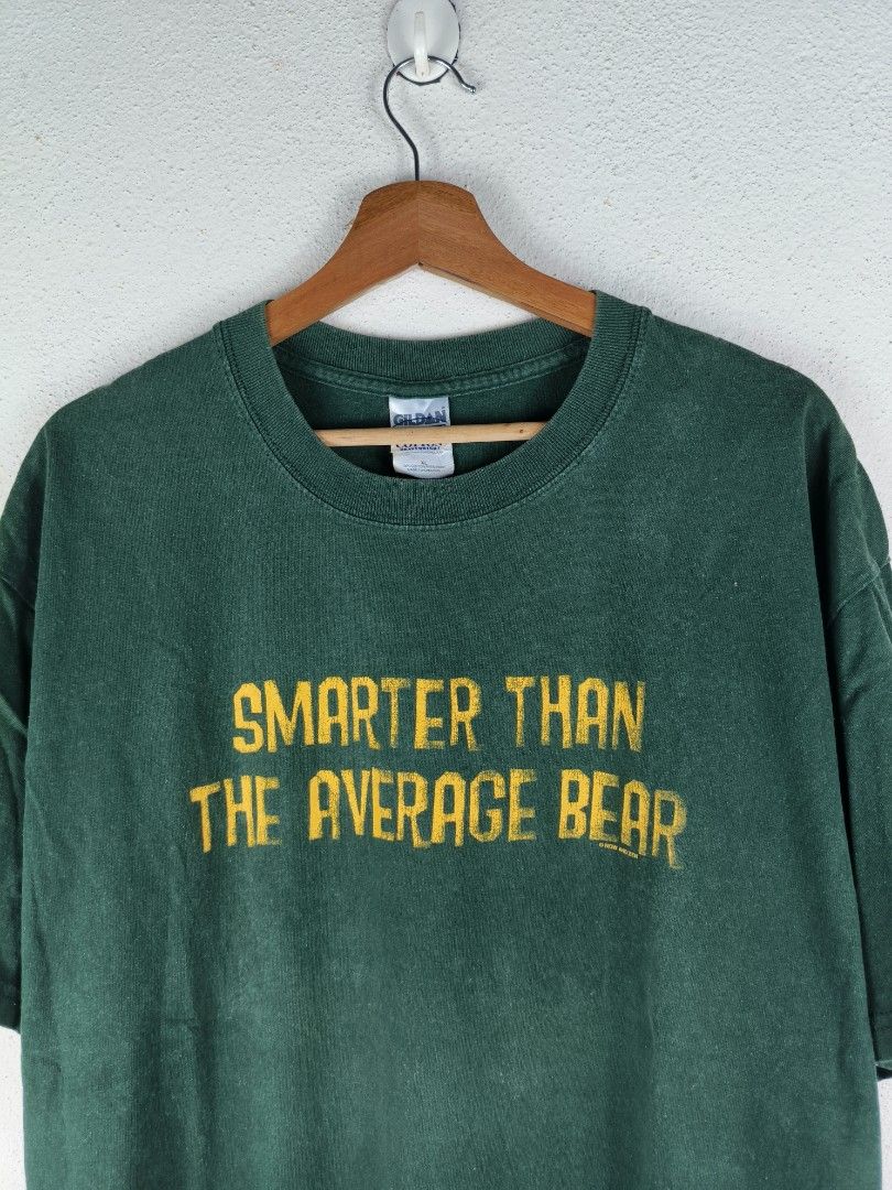 Vintage Wording " Smarter Than The Average Bear ", Men's Fashion, Tops ...