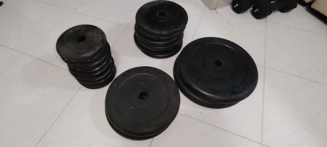 Weightlifting Set with EZ Curl Bar and Dumbbells, Sports Equipment ...