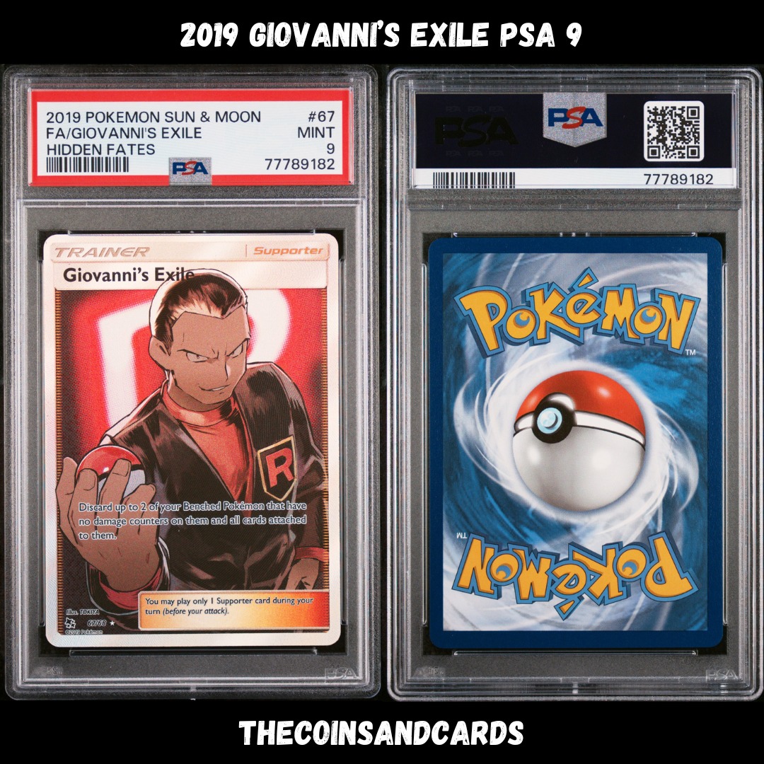 2019 Giovanni's Exile PSA 9 Sun & Moon Hidden Fates Pokemon Card ...