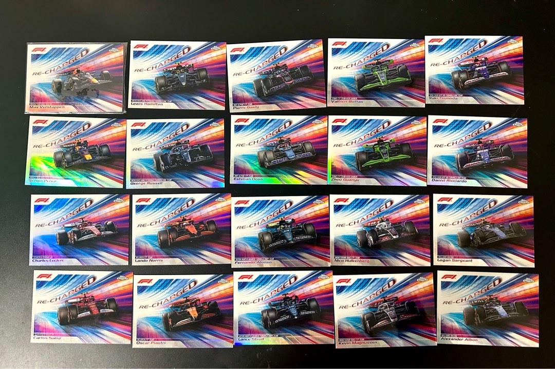 2024 Topps Chrome F1 Re-charged full set Red Bull Ferrari Mercedes ...