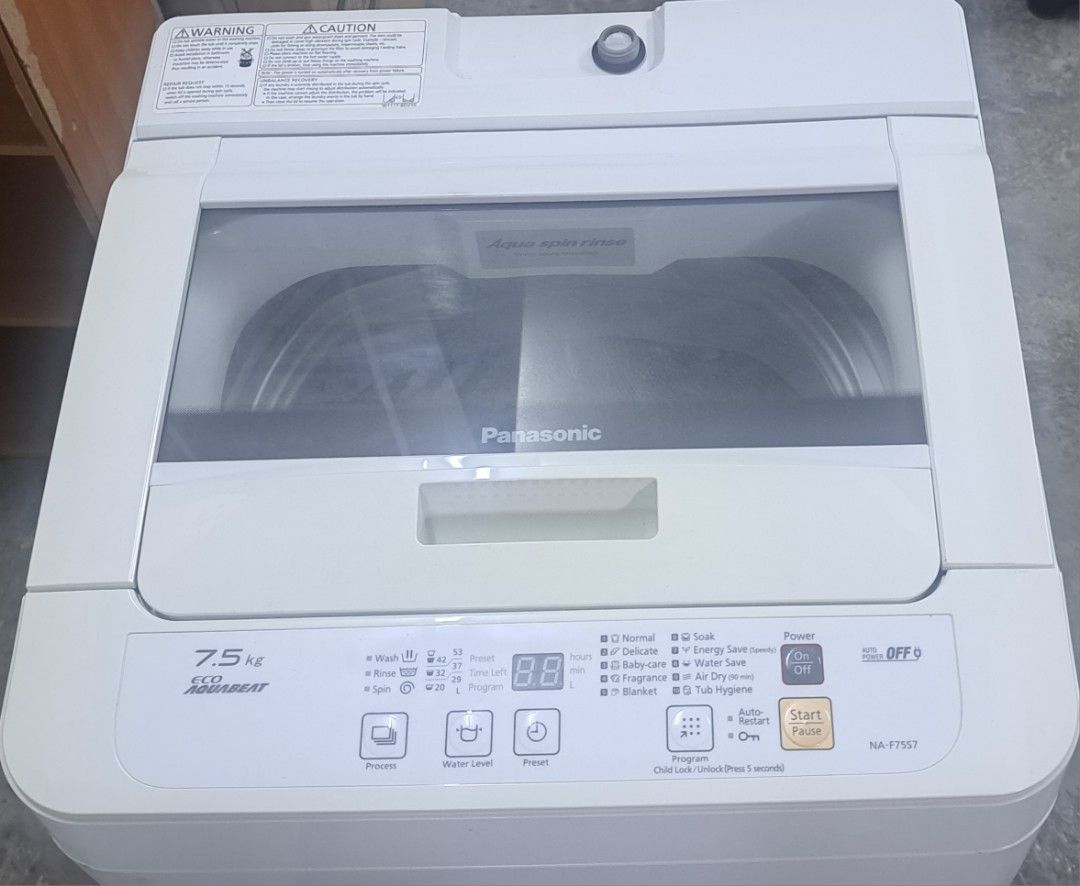 7.5kg Top Load Panasonic Auto Washer, TV & Home Appliances, Washing ...