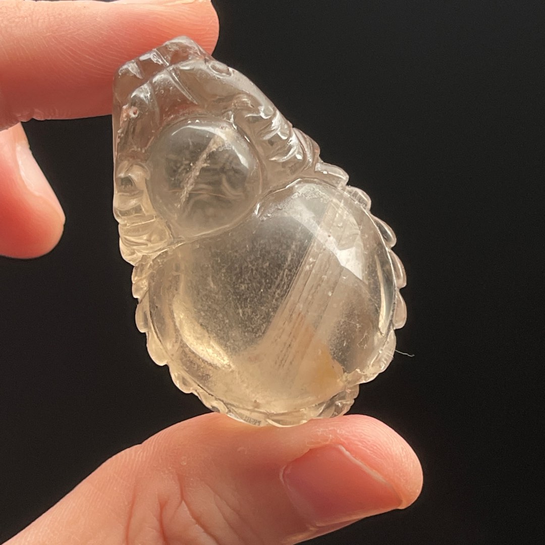 🍁 White Phantom Long Gui Crystal Quartz 白幽灵龙龟水晶摆件, Hobbies & Toys ...