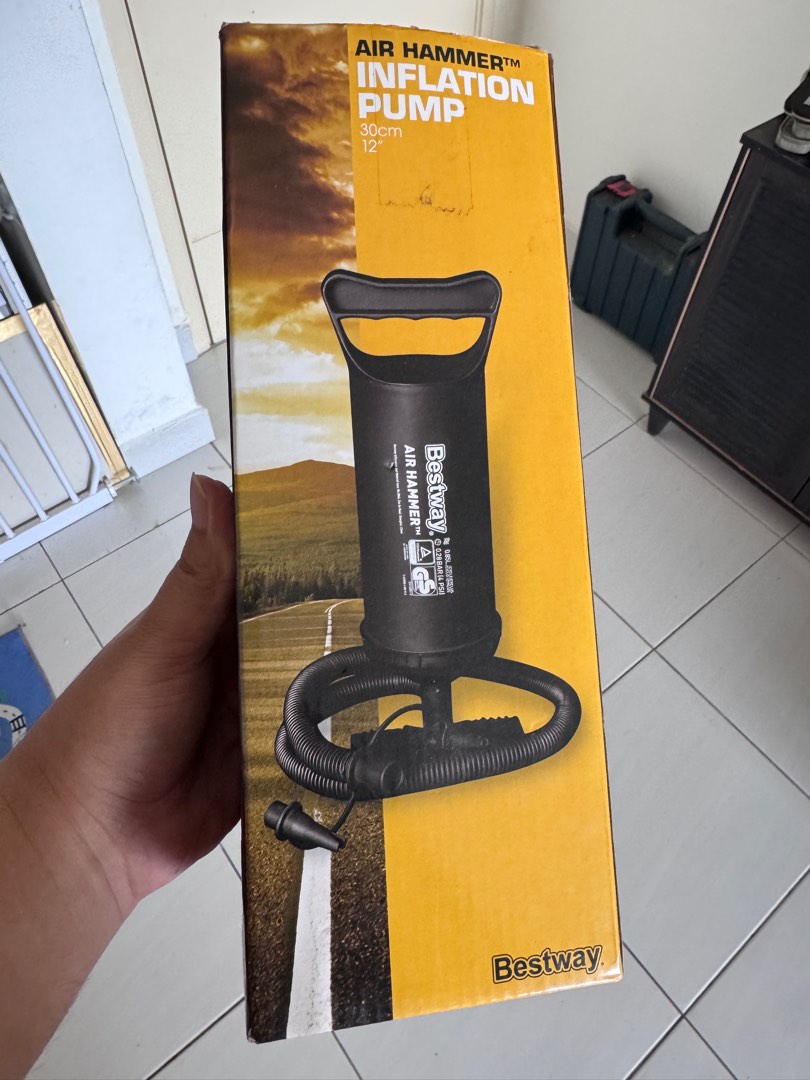 Bestway Air Hammer Inflation Pump 30cm, Furniture & Home Living, Home ...