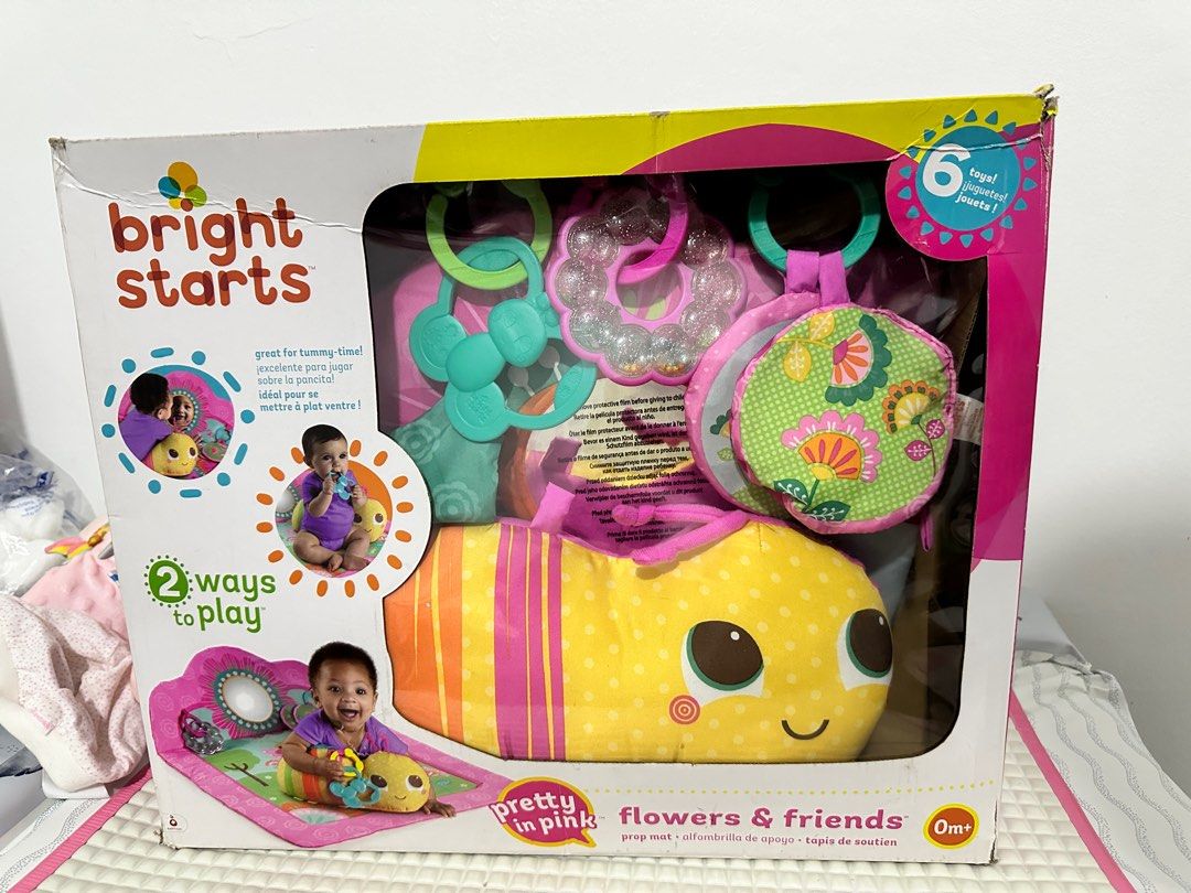 Bright Starts Pretty in Pink Flowers & Friends Prop Mat, Babies & Kids ...